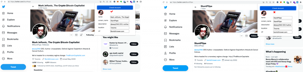 Solving the "Fake Twitter Profile" Problem using DNS - easyDNS